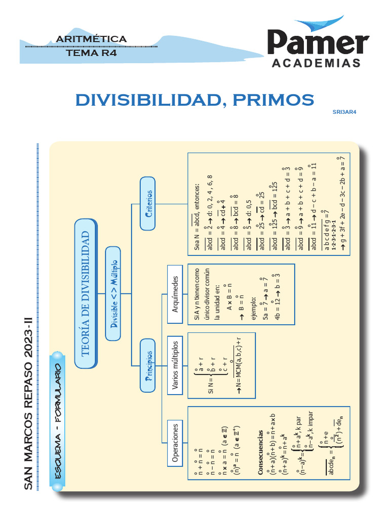 C - Aritmética - R4 - Divisibilidad, Primos | PDF