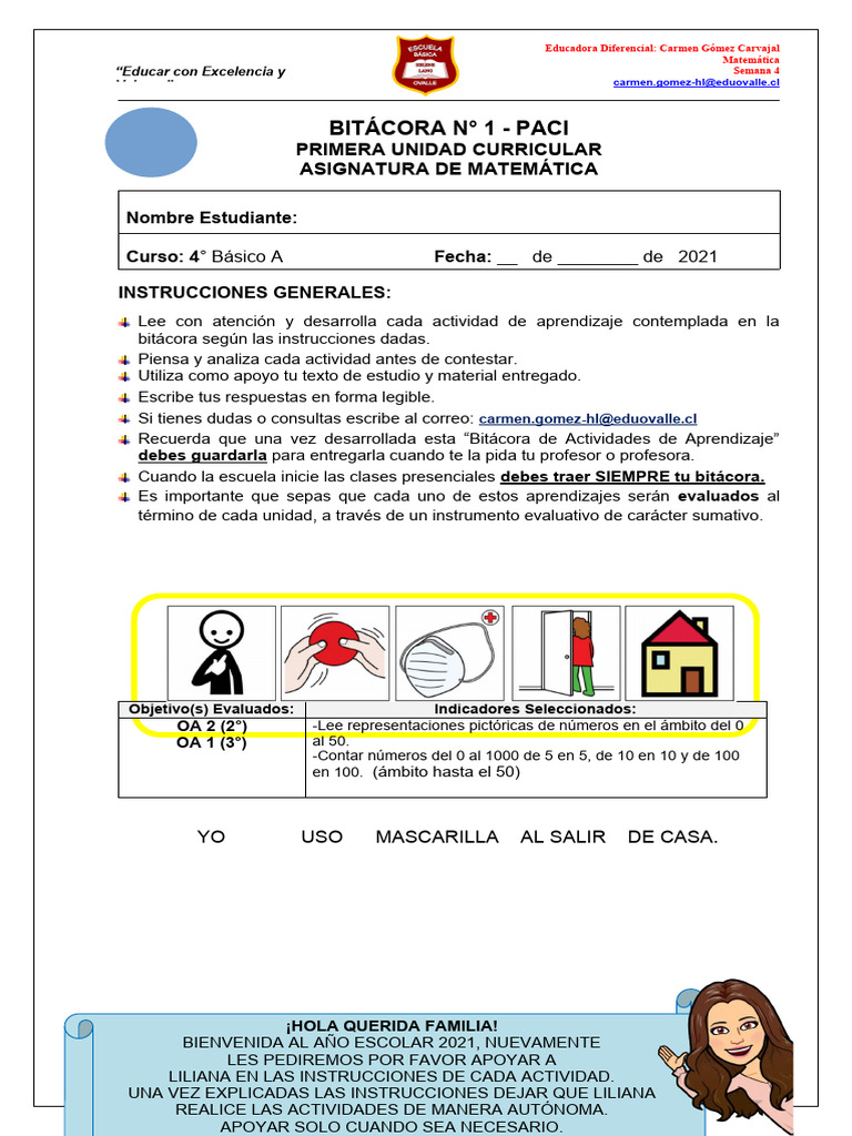 Bitacora 1° - Mat - Liliana Rivera - 4°a | PDF