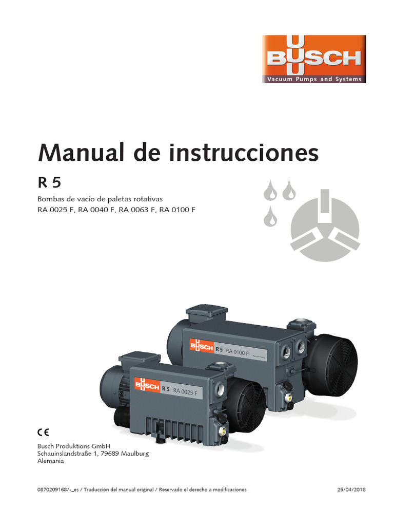 Bomba de Vacio Busch Ra | PDF