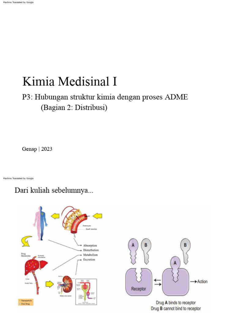 P3Hubungan Struktur Kimia Dengan Proses ADME (Bagian 2. Distribusi) | PDF