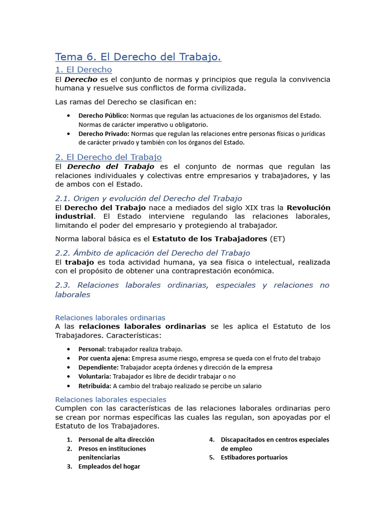 Resumen Tema 6 FOL | PDF