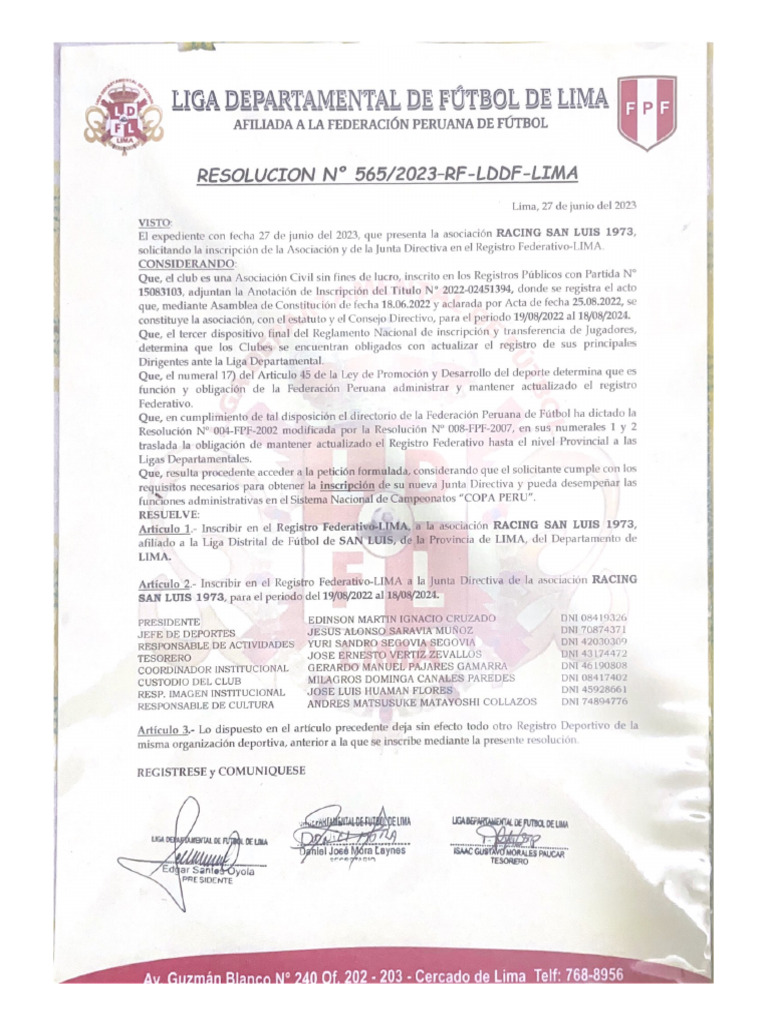 Liga Departamental De Fútbol De Lima Pdf