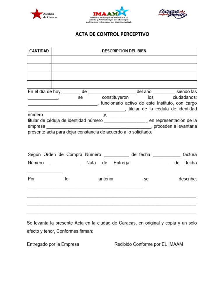 Acta de Control Perceptivo | PDF