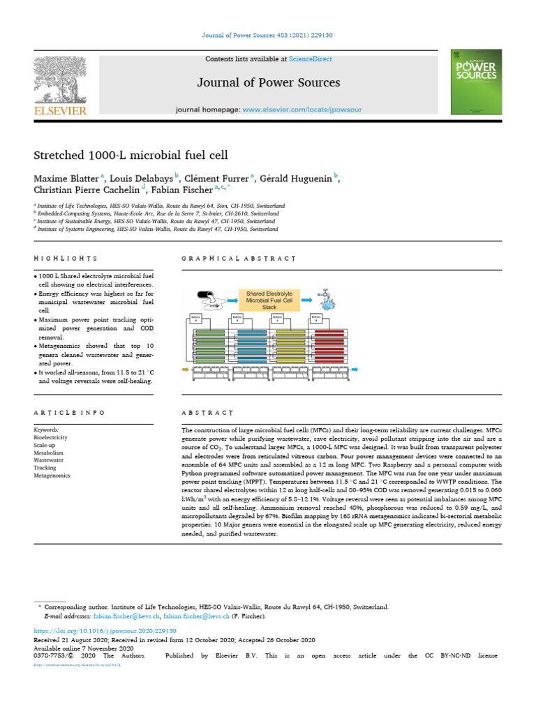 Stretched 1000-L Microbial Fuel Cell | PDF | Sewage Treatment | Chemistry