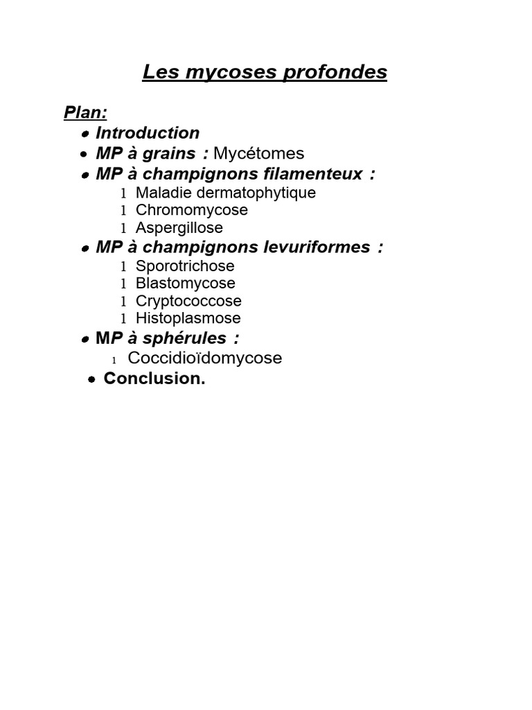 Mycoses Profondes | PDF