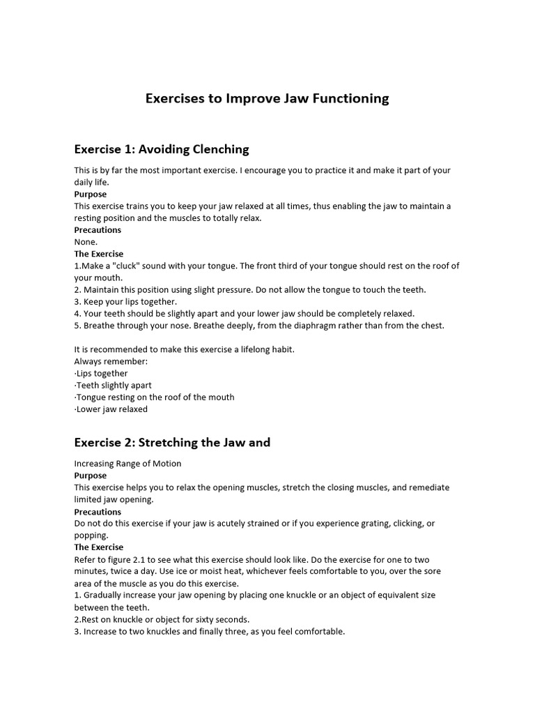 TMJ Exercises | PDF