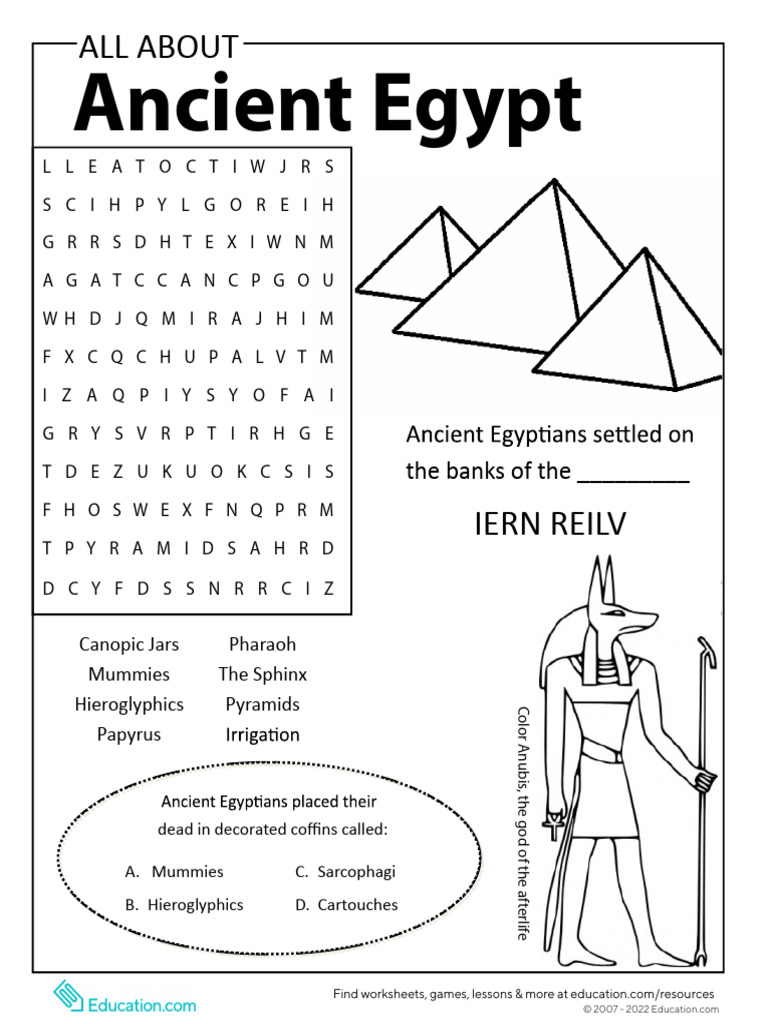 All About Ancient Egypt Worksheet | PDF