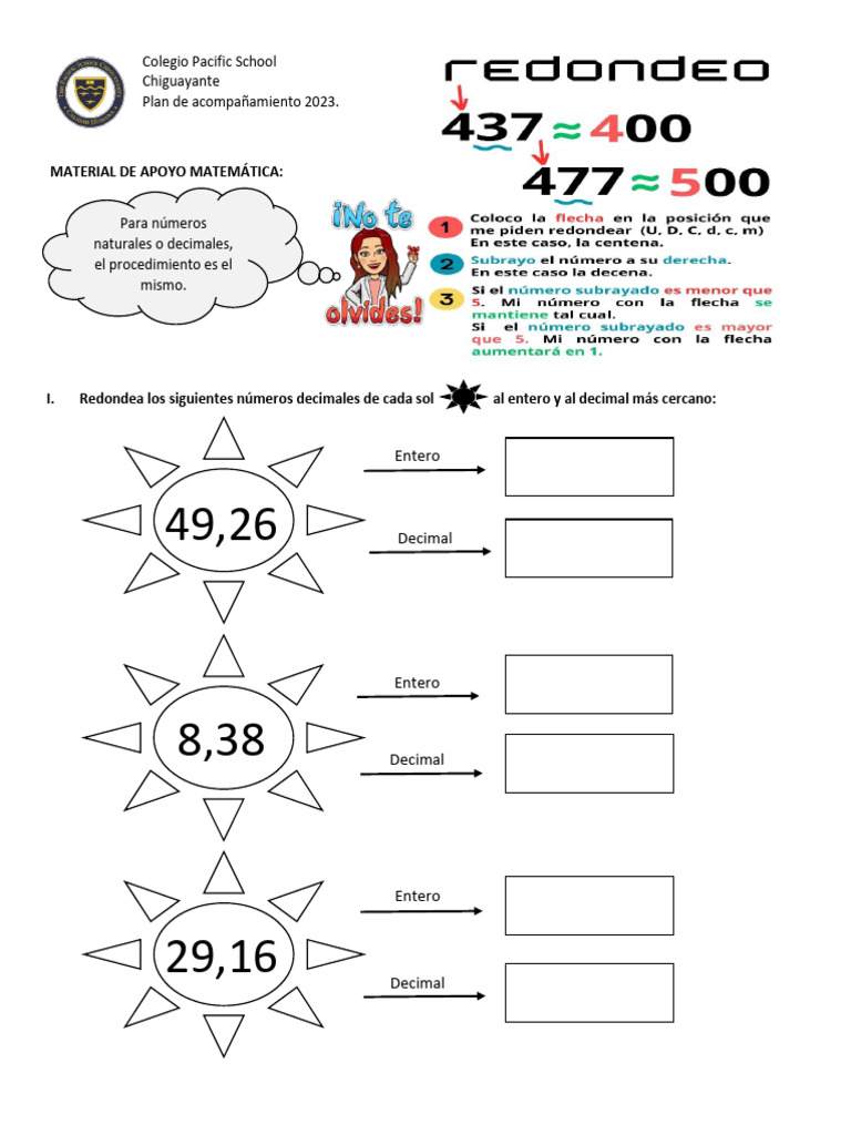 Redondeo de Números Decimales Puntos y Comas | PDF