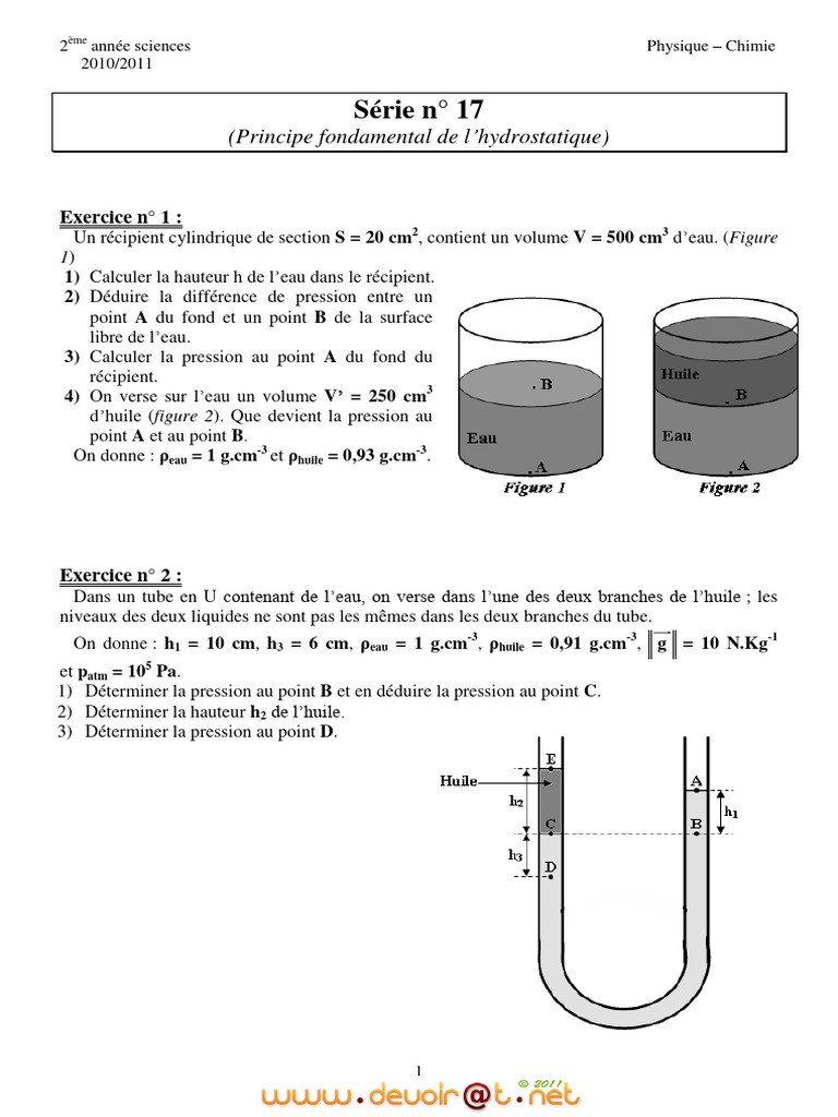 Principe fondamental d'hydrostatique | PDF | Méthodes et références pédagogiques