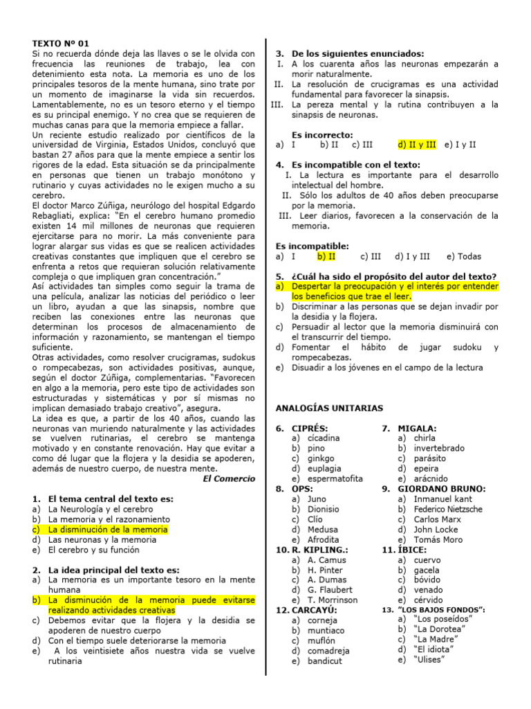 Analogìas Basadre 2222 | PDF | Memoria