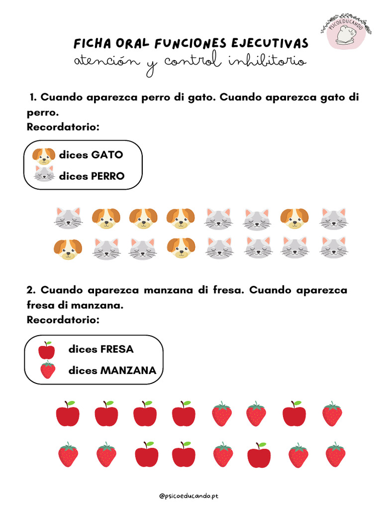 Fichas Atención y Control Inhibitorio | PDF