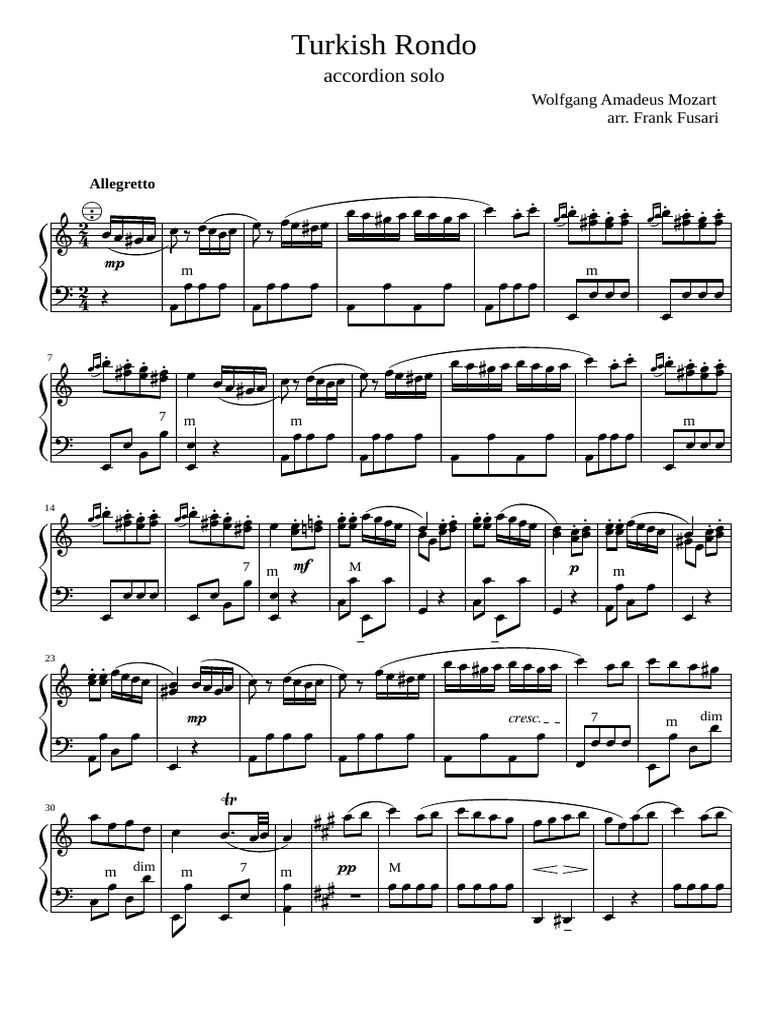Turkish Rondo Accordion Solo | PDF