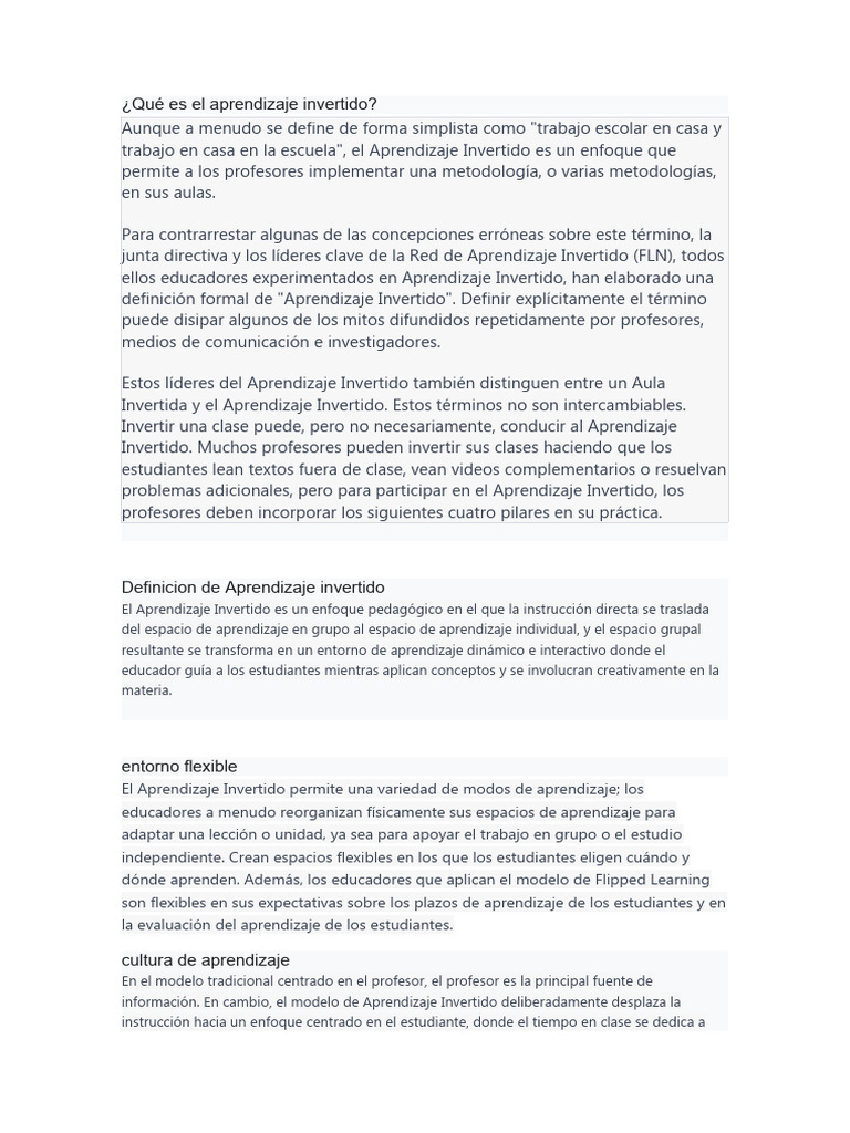 Qué Es El Aprendizaje Invertido | PDF