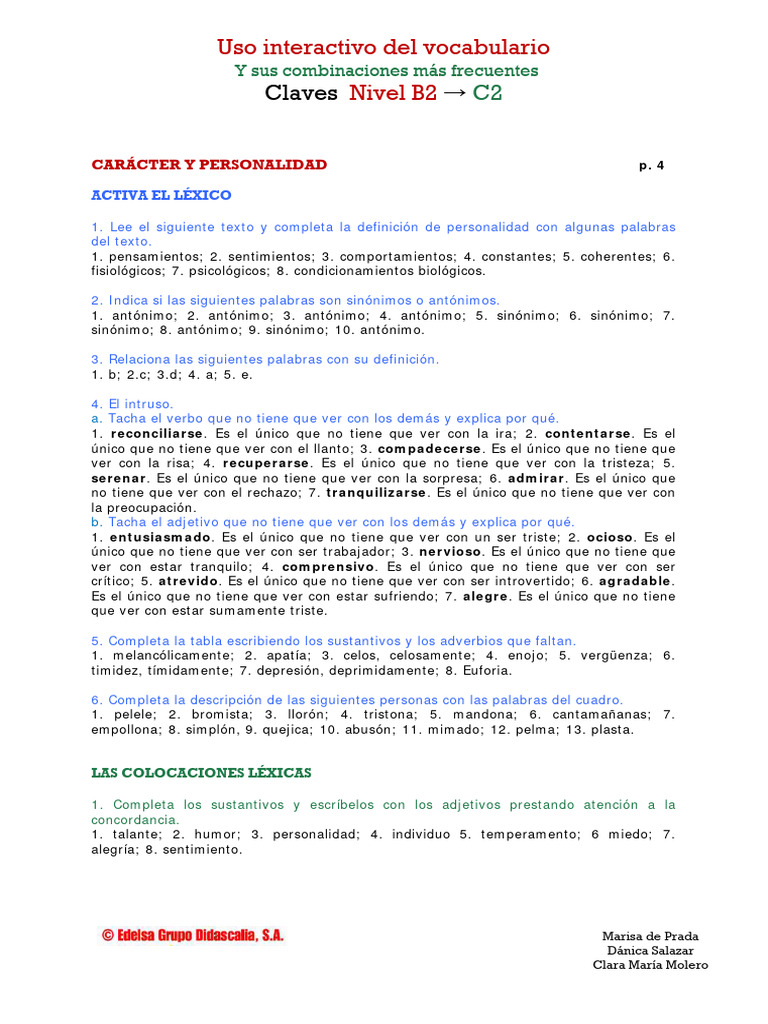 Uso Interactivo Del Vocabulario Y Sus Co | PDF