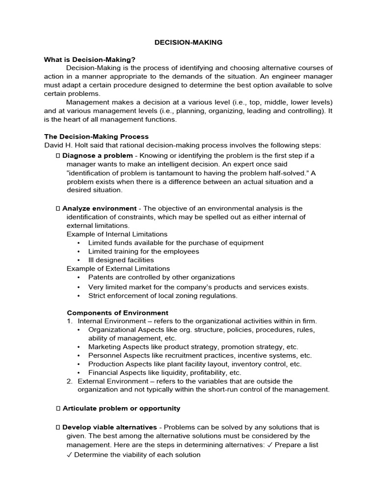 Decision Making | PDF