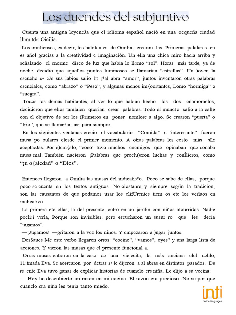 Duendes y el Subjuntivo en Español | PDF