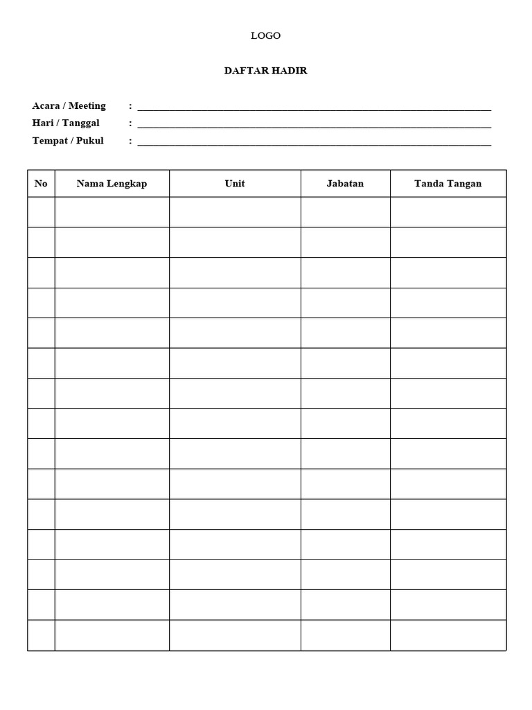 Contoh Absensi | PDF