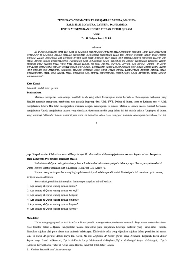 Serba Serbi Qaulan | PDF