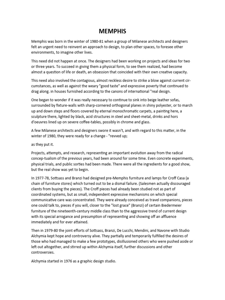 Memphis | PDF