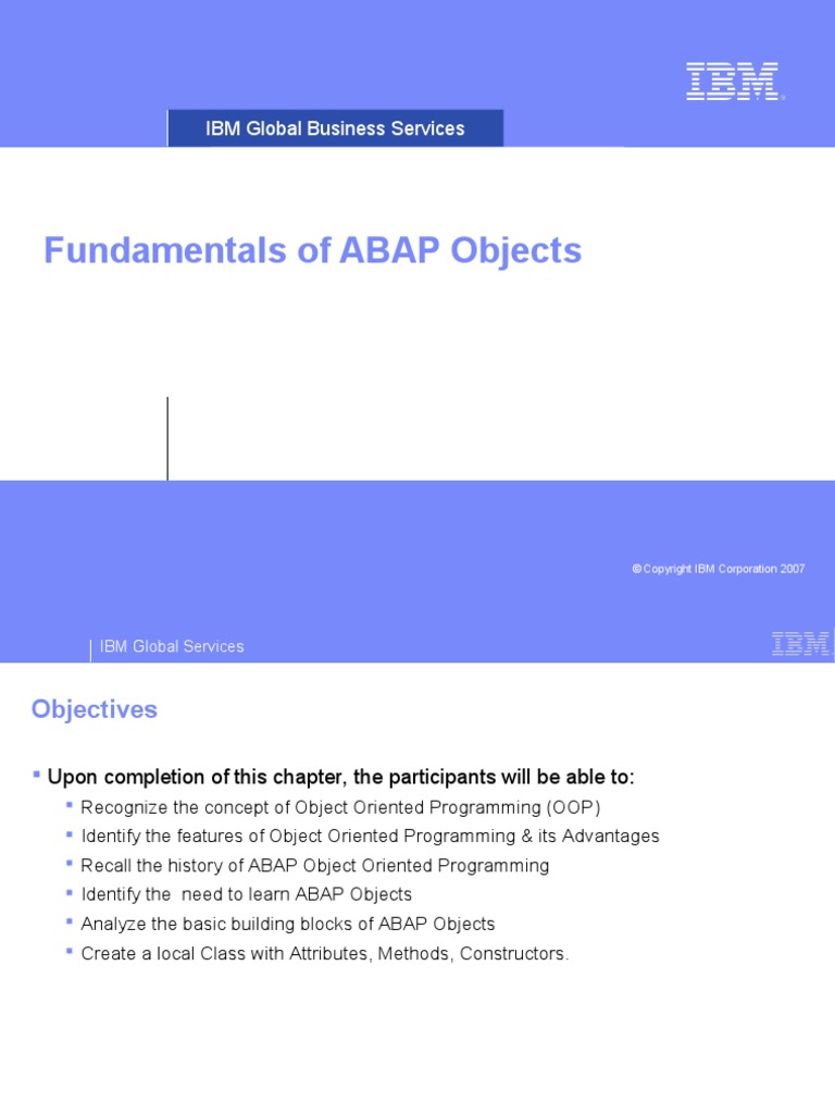 Chapter 01 Fundamentals Of Abap Object Pdf Class Computer Programming Object Oriented