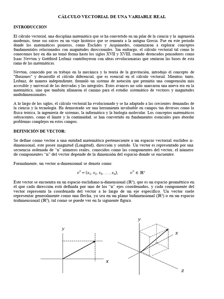 Cálculo Vectorial: Definiciones Clave | PDF | Métodos y materiales de ...