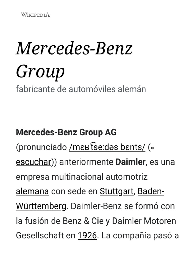 Historia de Mercedes-Benz Group AG | PDF