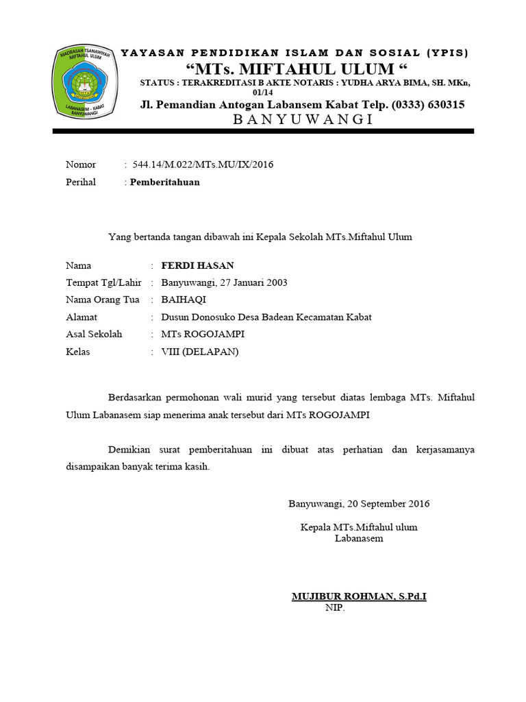 006 Surat Masuk | PDF