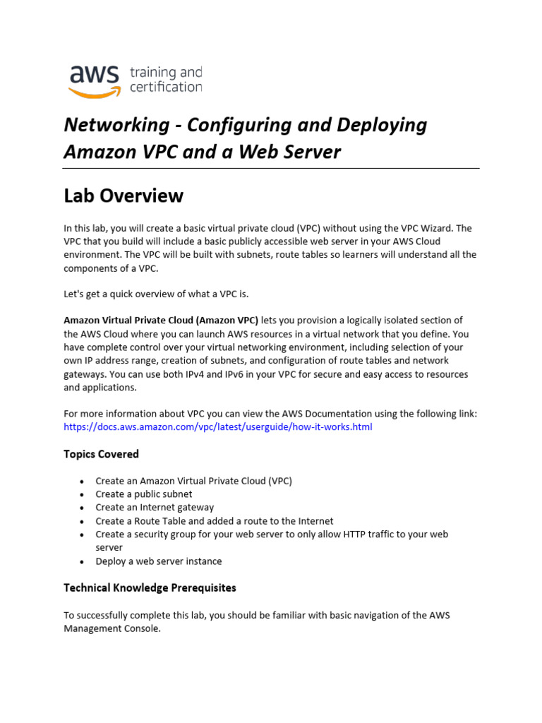 Amazon-VPC Basics-DeepDive-1 | PDF