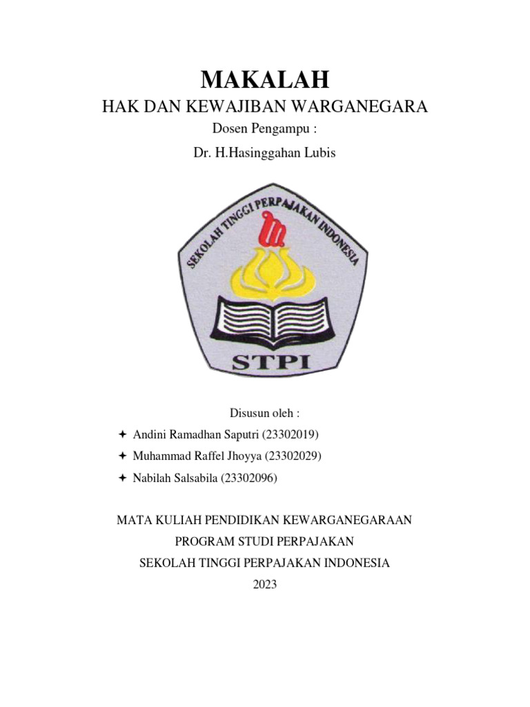 Makalah PKN Kel.2 Hak Dan Kewajiban Warganegara. | PDF