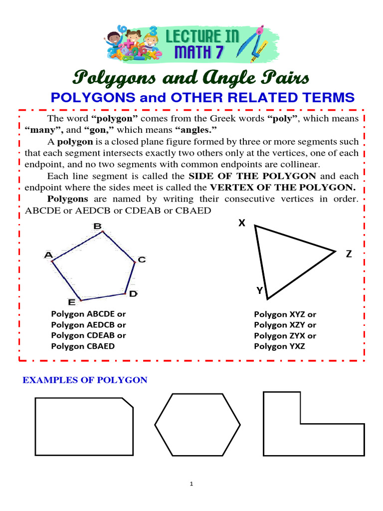 Grade 7 Polygons and Angle Pairs | PDF