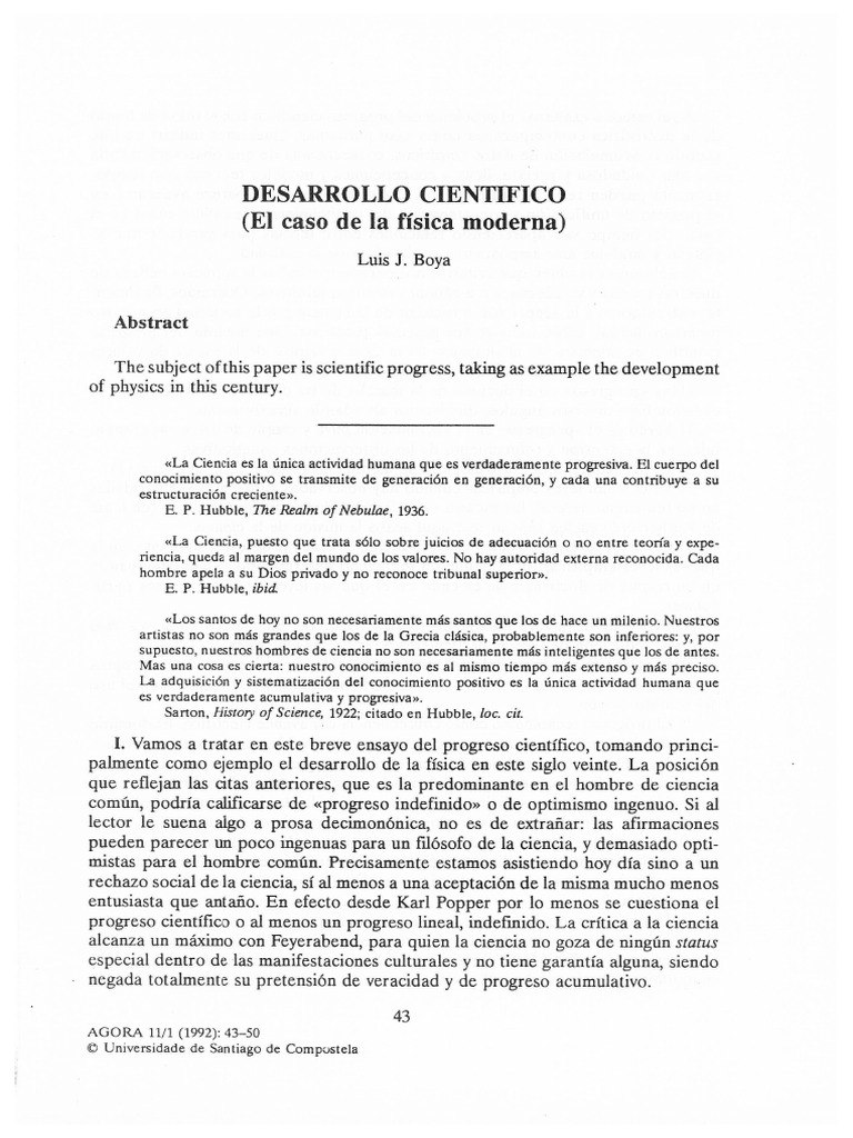 Desarrollo Cientifico El Caso de La Fisica Moderna | PDF Desarrollo Cientifico El Caso de La Fisica Moderna | PDF