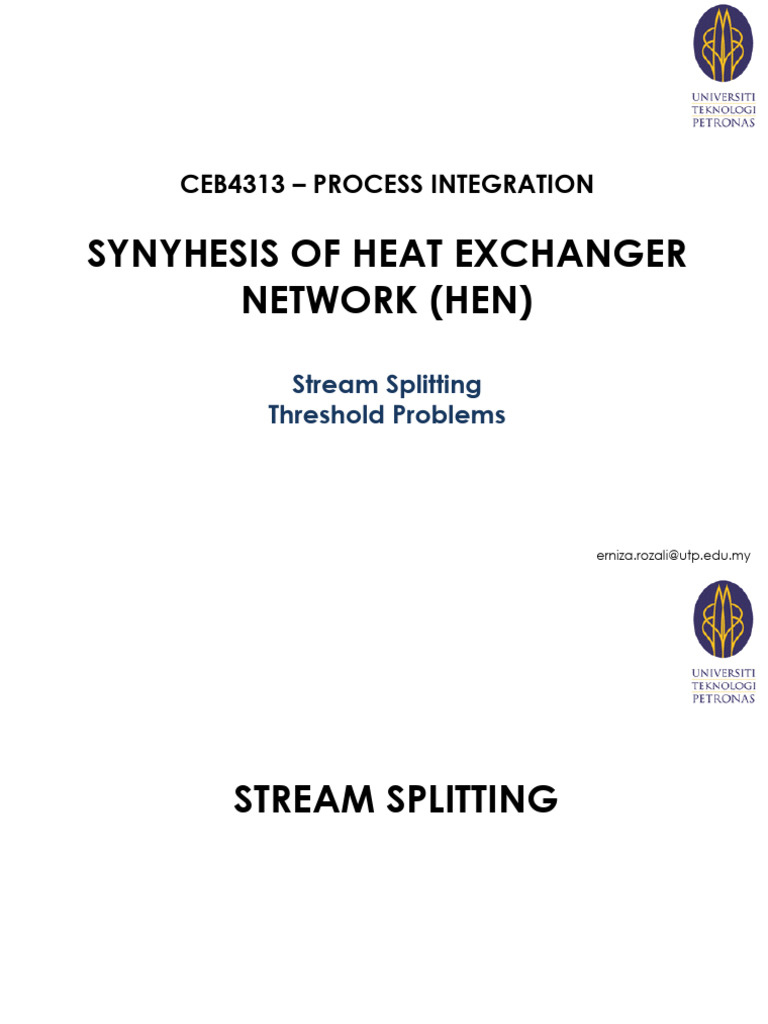 Lecture 5 - Stream Splitting | PDF | Chemistry | Physical Sciences