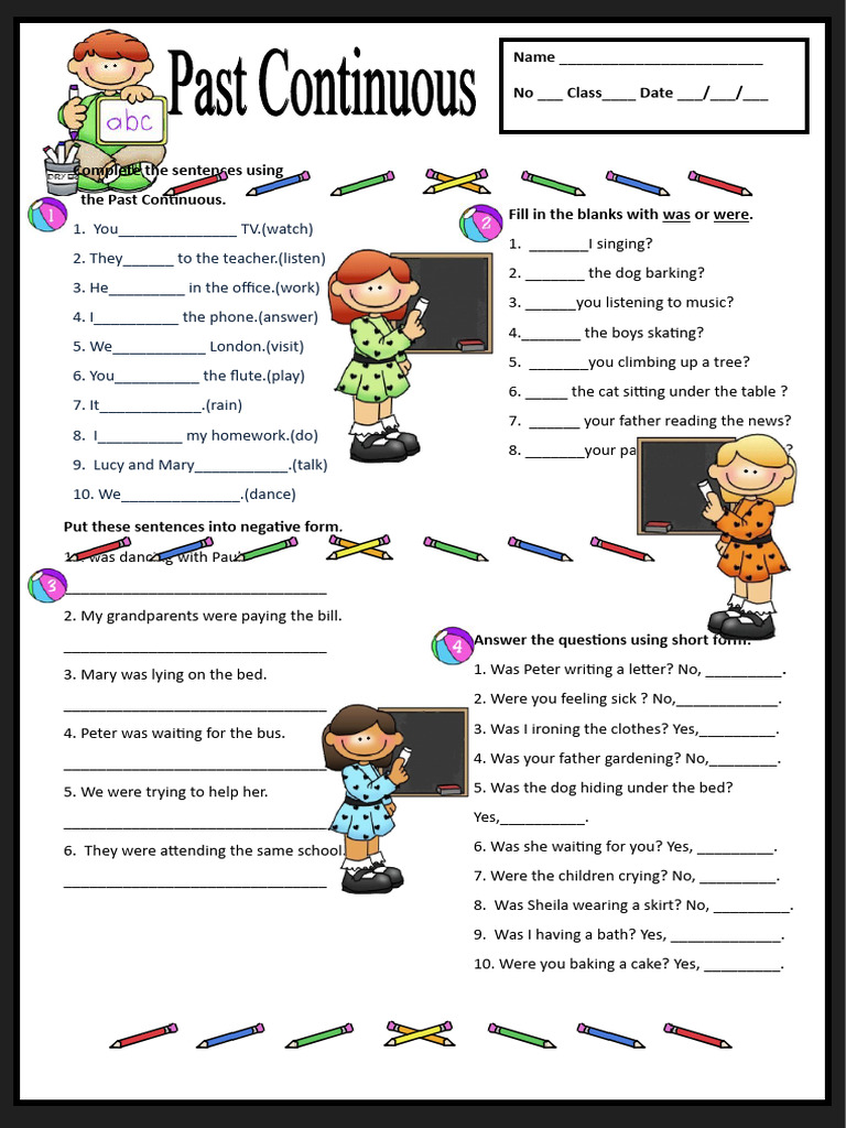 Past Continuous Fun Activities Games 46798 | PDF | Language Arts ...