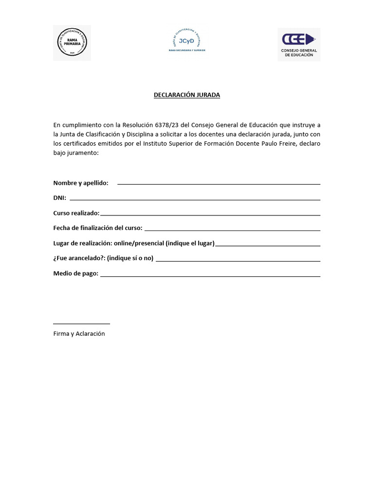 Modelo de DDJJ | PDF