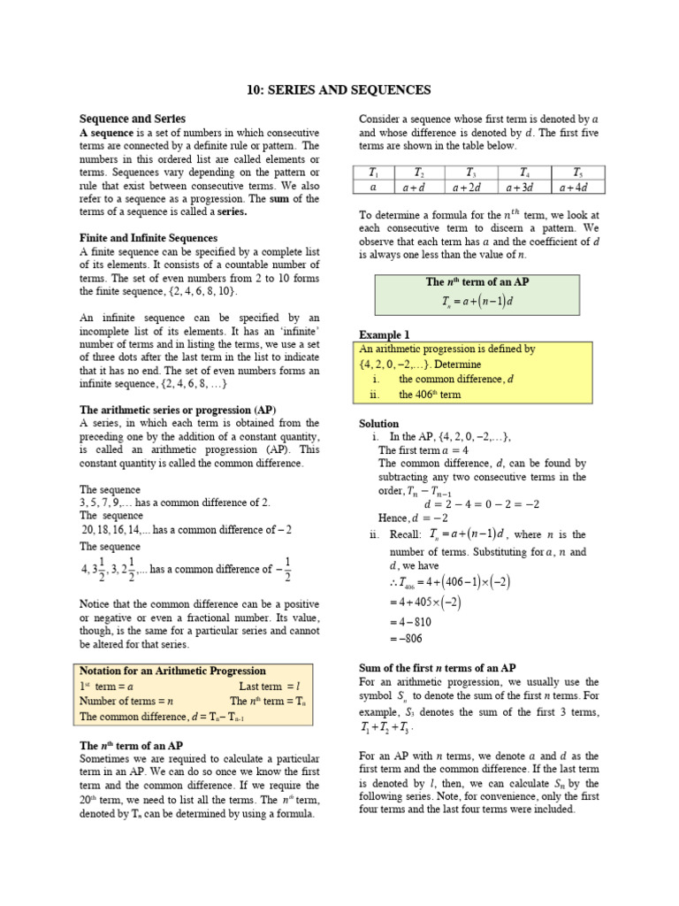 10 Series and Sequences | PDF