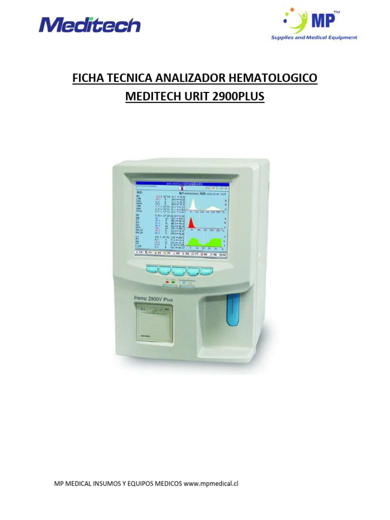 "Analizador Hematológico Urit 2900 Plus" | PDF