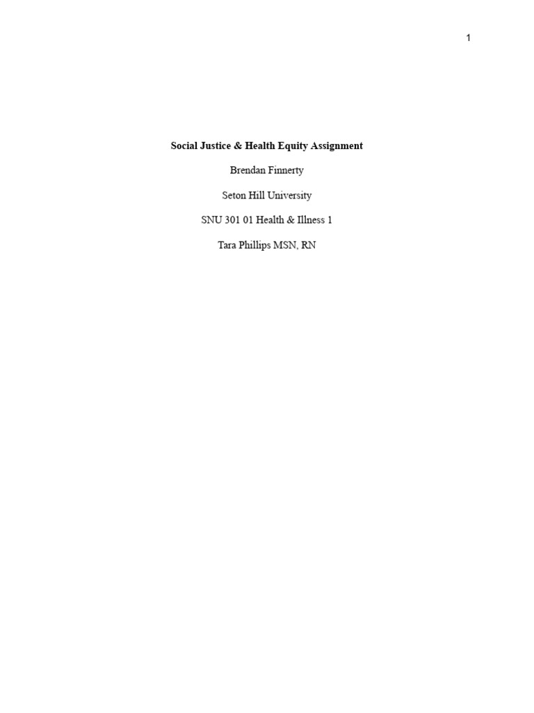 social justice health equity assignment 1 | PDF | Health Equity ...