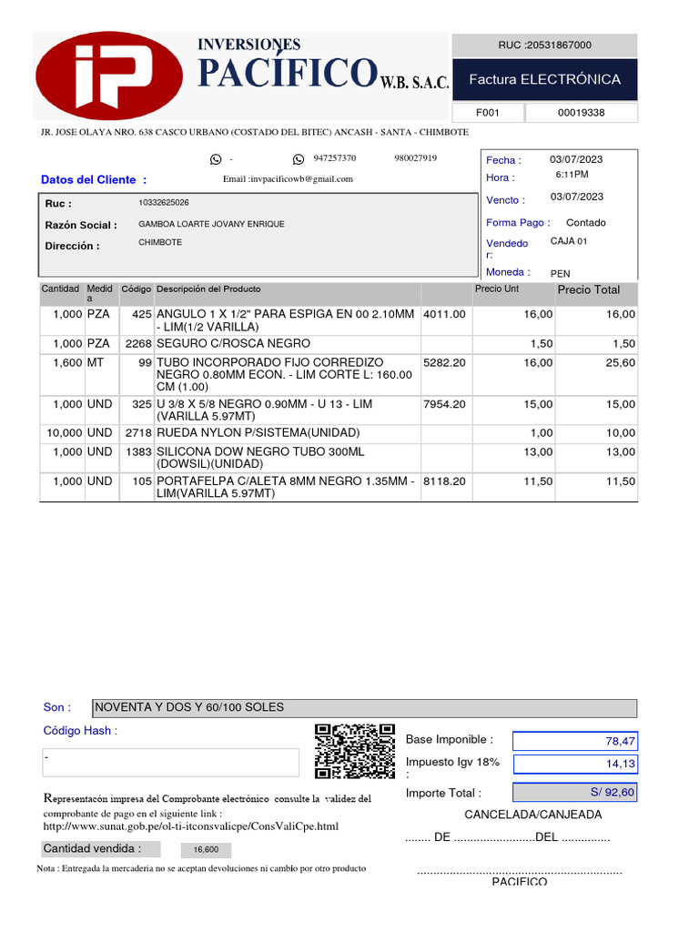 Datos Del Cliente:: Factura Electrónica | PDF