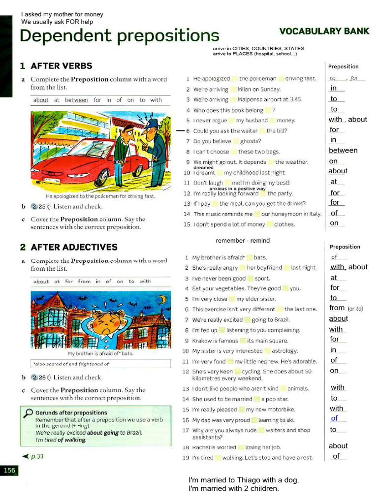 Dependent Prepositions 3 | PDF