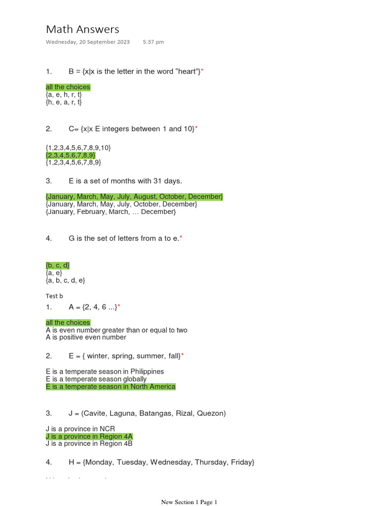 Math Answers | PDF