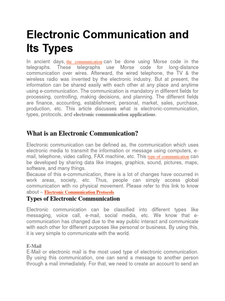 Unit 2. Electronic Communication | PDF