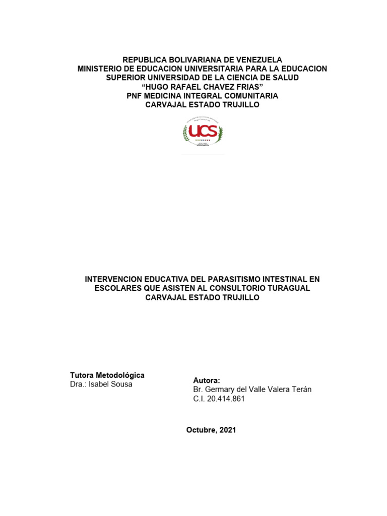 Dra.: Isabel Sousa Br. Germary Del Valle Valera Terán C.I. 20.414.861 | PDF