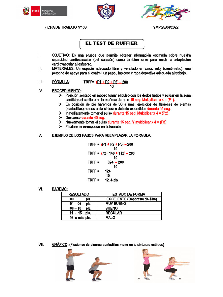 Ficha #06 Test de Ruffier | PDF