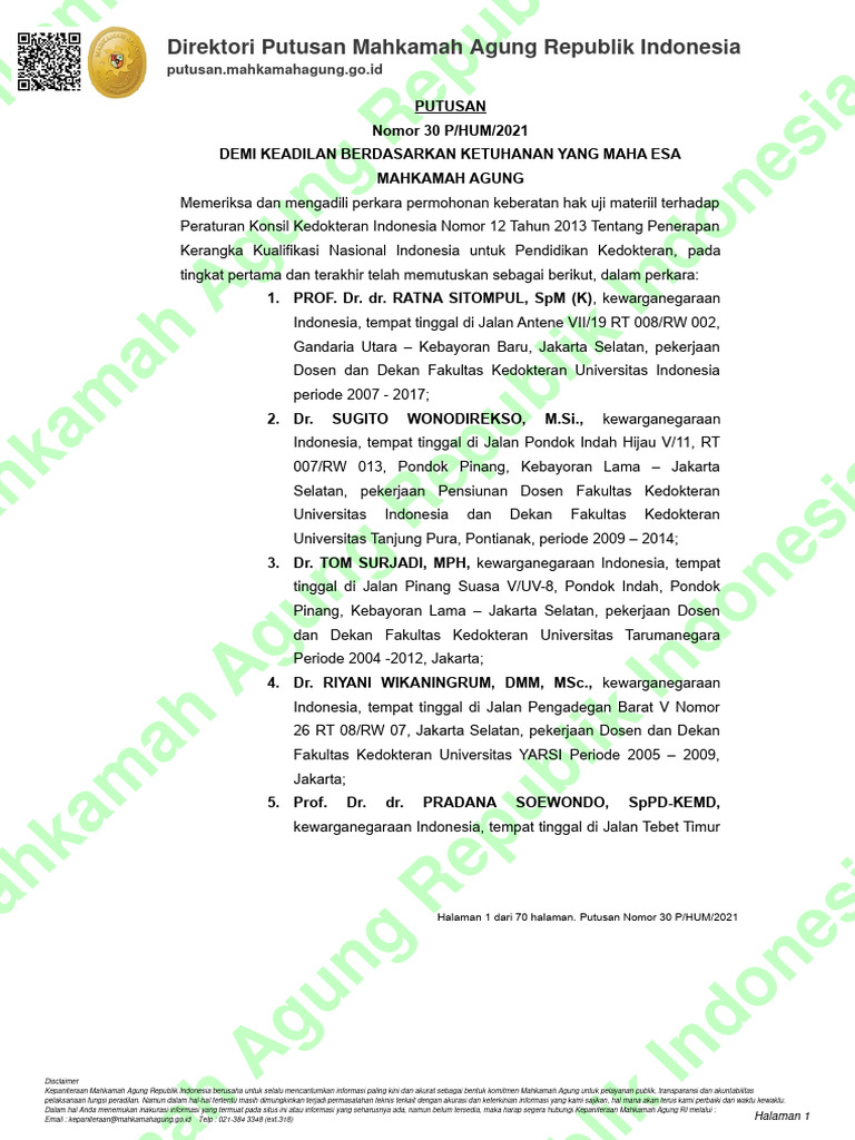Putusan 30 P Hum 2021 20231003112058 | PDF