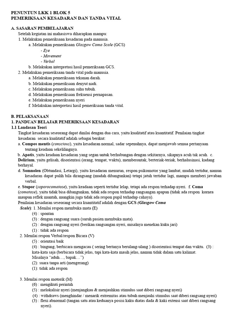 Penuntun LKK 1 Blok 5 | PDF