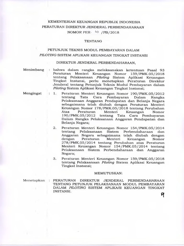 PER-40 Modul Pembayaran SAKTI | PDF