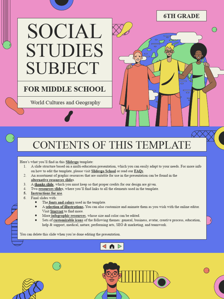 Social Studies Subject For Middle School - 6th Grade - World Cultures ...