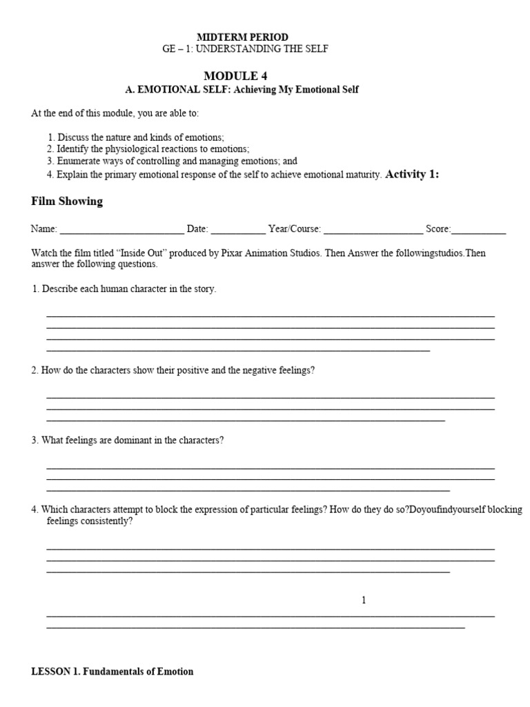 Ge1 Midterm Module | PDF | Love | Attitude (Psychology)