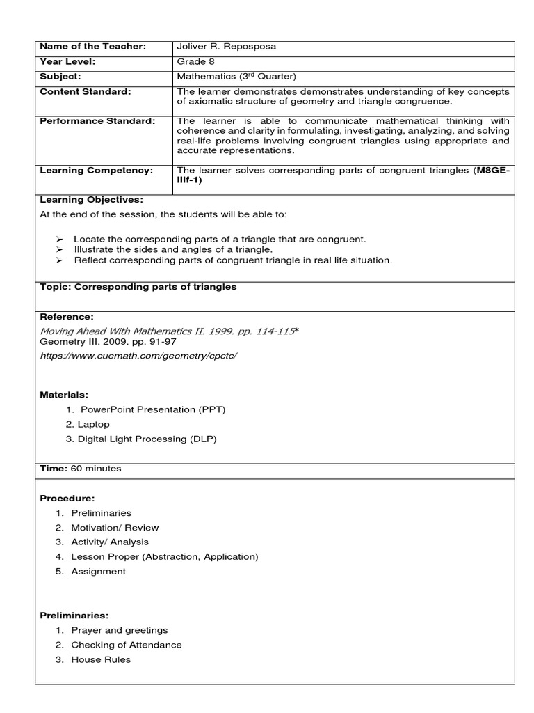 Day 3 Lesson Plan | PDF