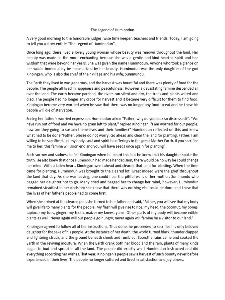 The Sacrifice of Huminodun Legend | PDF | Art | Religion & Spirituality